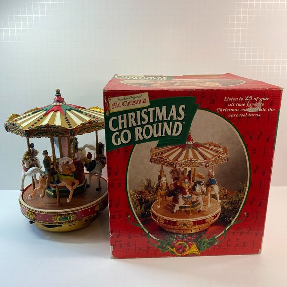 mr christmas | Holiday | Mr Christmas Holiday Go Round Horses Carousel ...